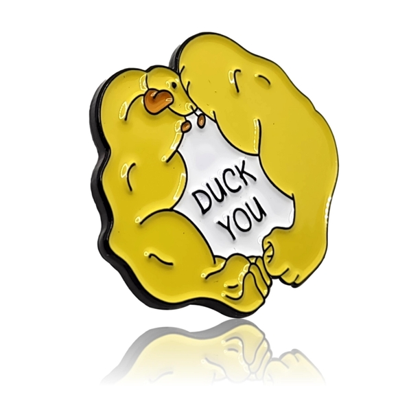Jewelry | Funny Enamel Duck You Muscle Pin | Poshmark